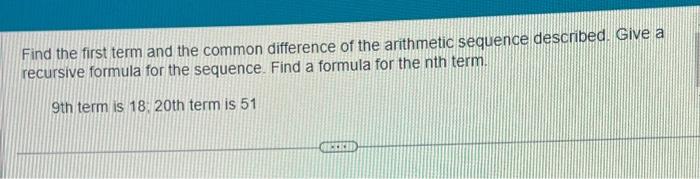 Solved Find the first term and the common difference of the | Chegg.com