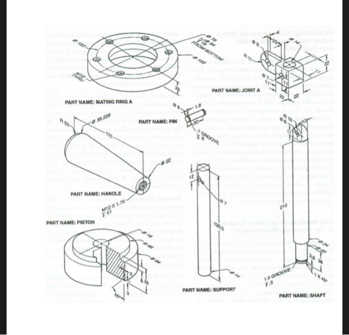 Create solid model for each component of the Valve | Chegg.com