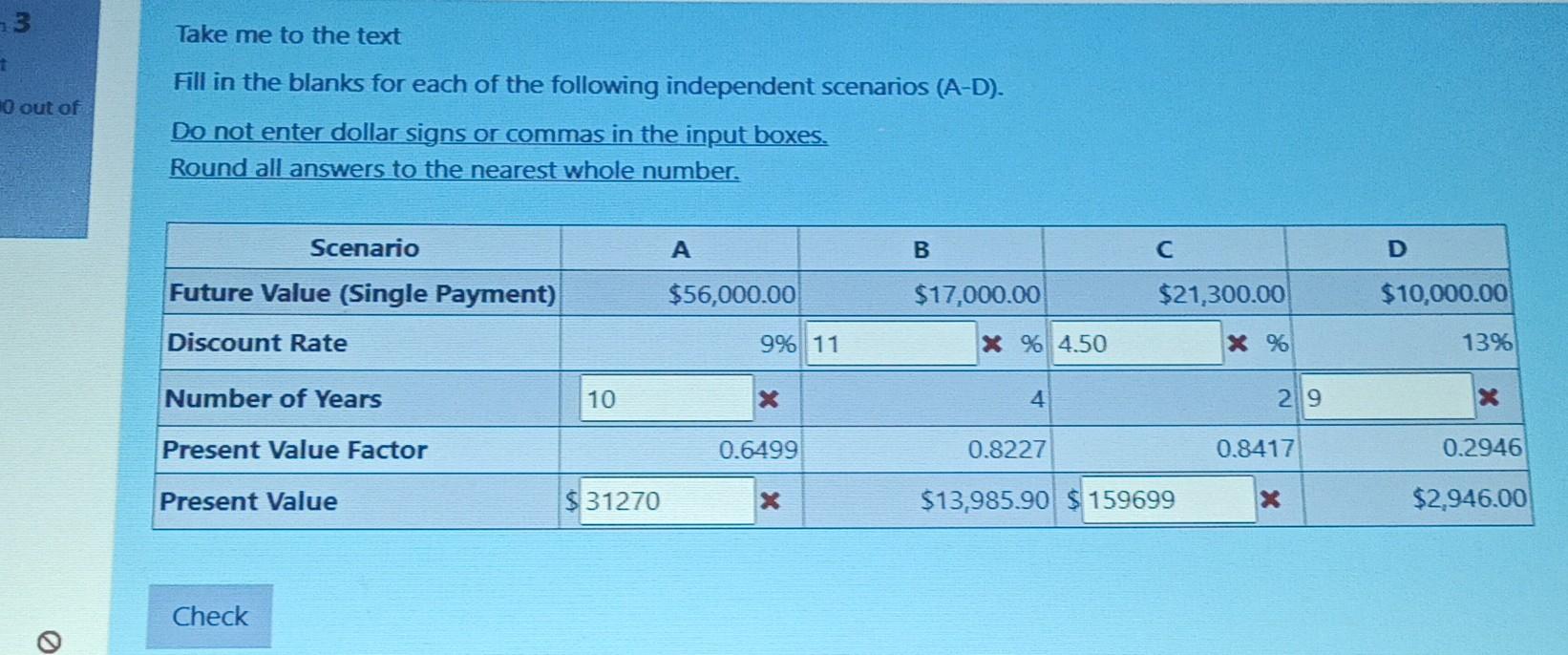 Solved Take me to the text Fill in the blanks for each of | Chegg.com