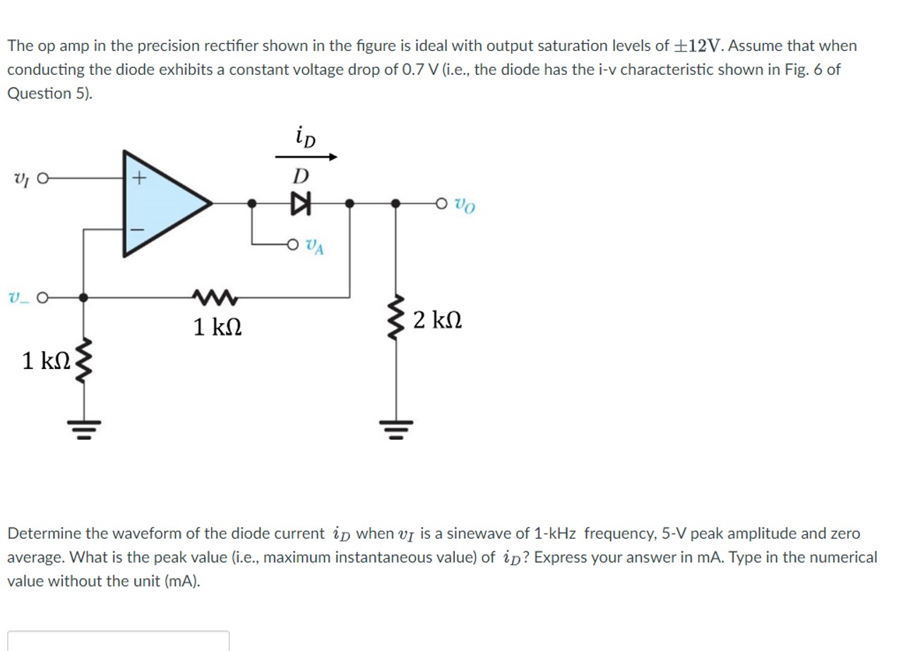 Solved Determine the waveform of the diode current iD ﻿when | Chegg.com