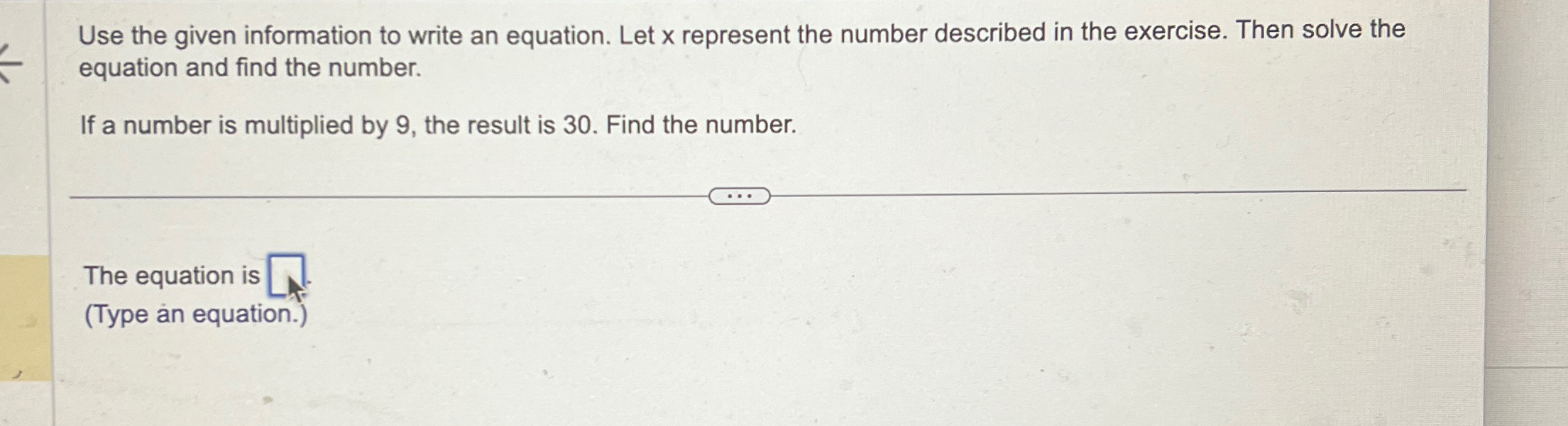 Use the given information to write an equation. Let x | Chegg.com