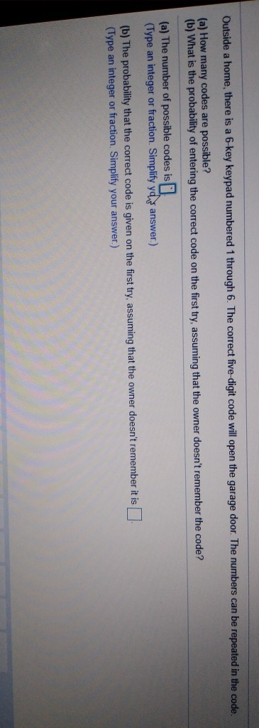 Solved Outside a home, there is a 6-key keypad numbered 1 | Chegg.com