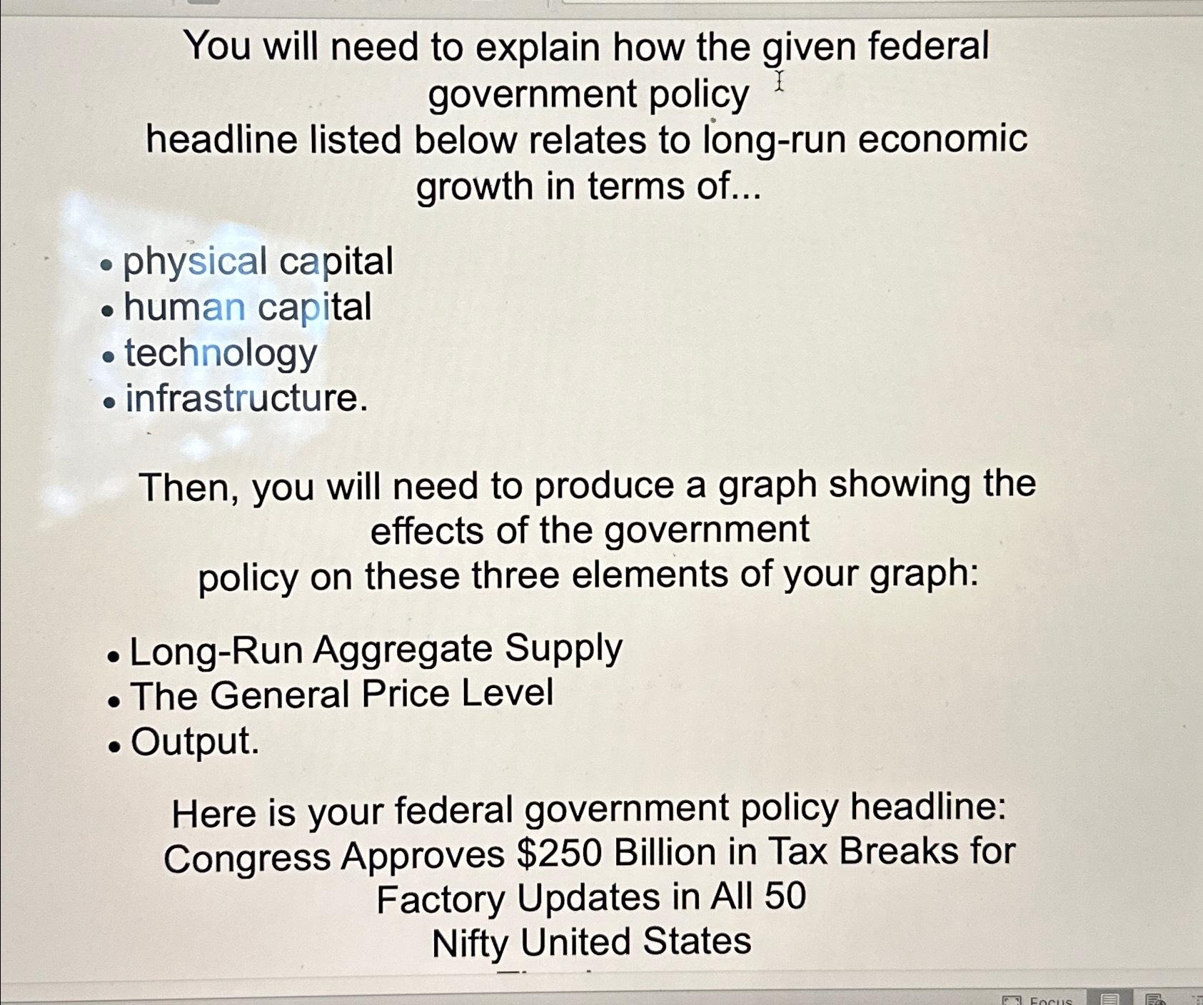 Solved You will need to explain how the given federal | Chegg.com