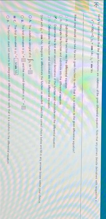 [Solved]: part 2 of 7 Verify by substitution that the given