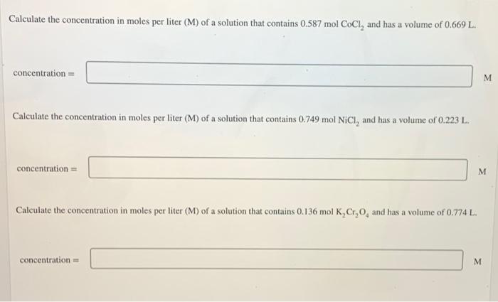 Solved Use the interactive to determine the concentration of | Chegg.com