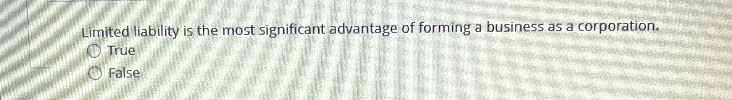 Solved Limited liability is the most significant advantage | Chegg.com