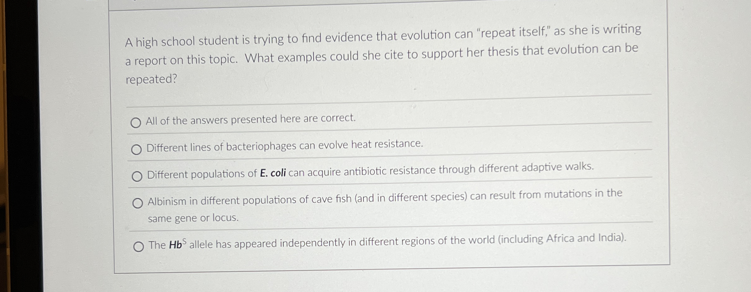 Solved A high school student is trying to find evidence that | Chegg.com