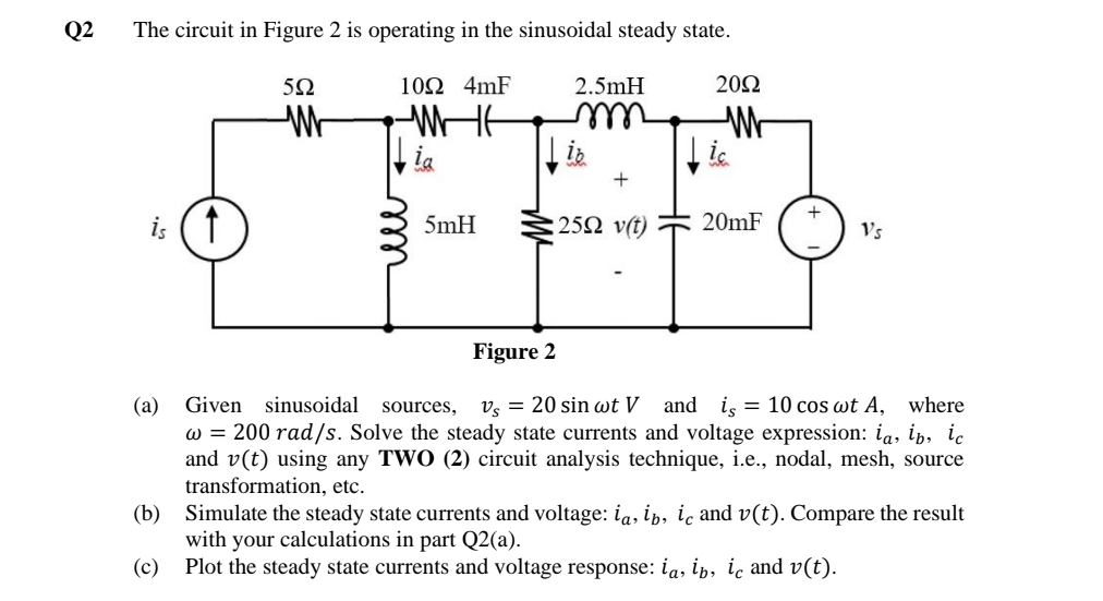 Solved olve it in detail Q2 ﻿The circuit in Figure 2 ﻿is | Chegg.com