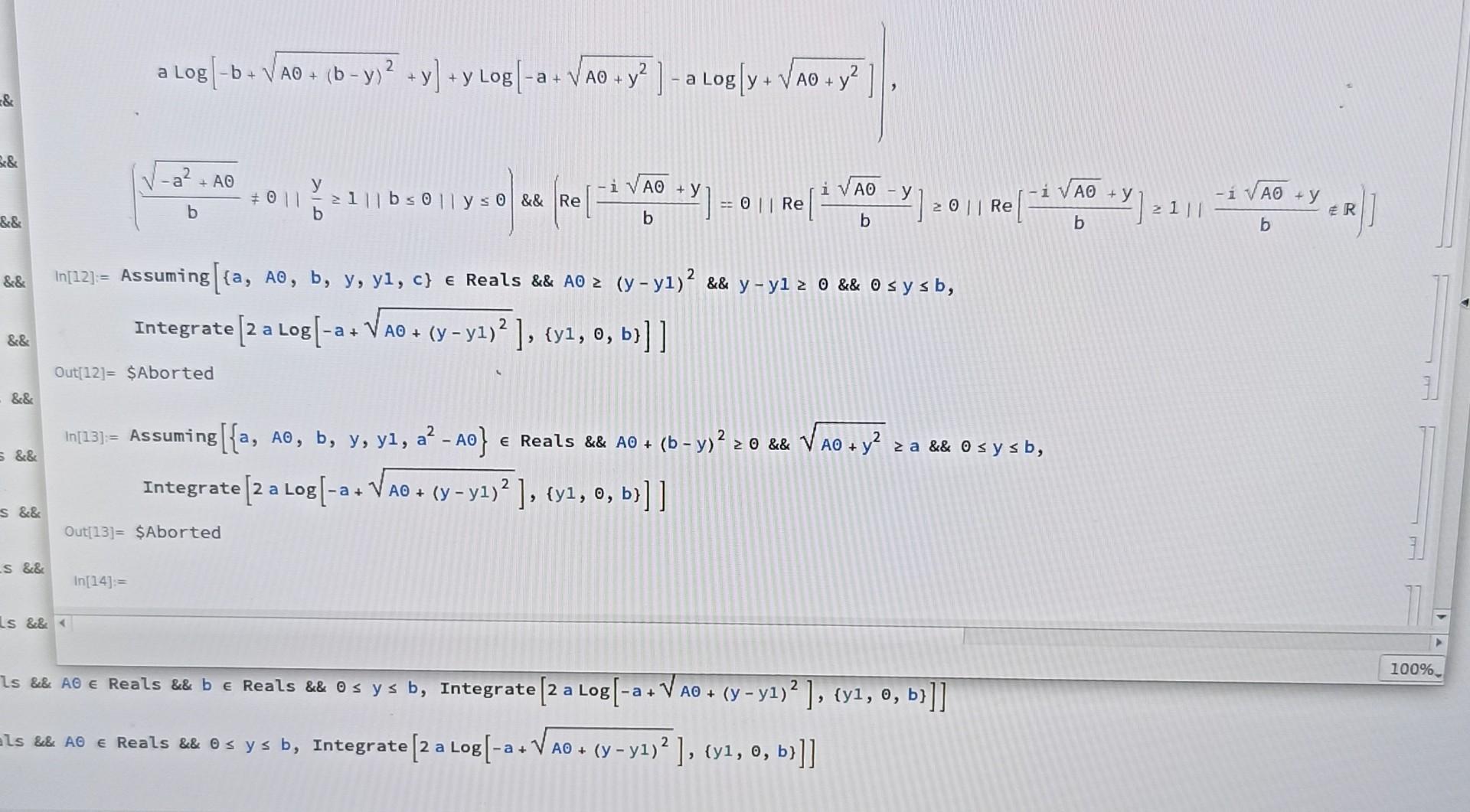 Solved I want to solve this Log, Integrate[2a Log[ -a+((A0 + | Chegg.com