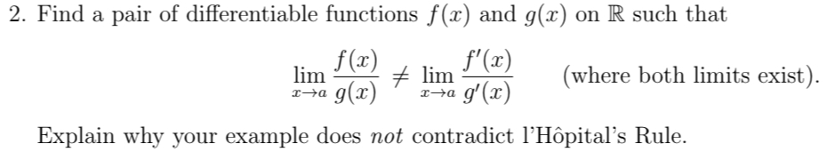 Solved Find a pair of differentiable functions f(x) ﻿and | Chegg.com