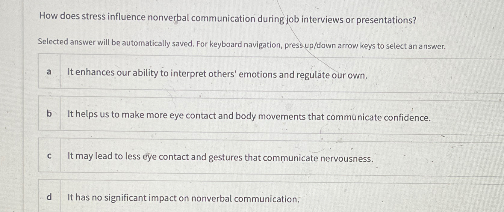 Solved How does stress influence nonverbal communication | Chegg.com
