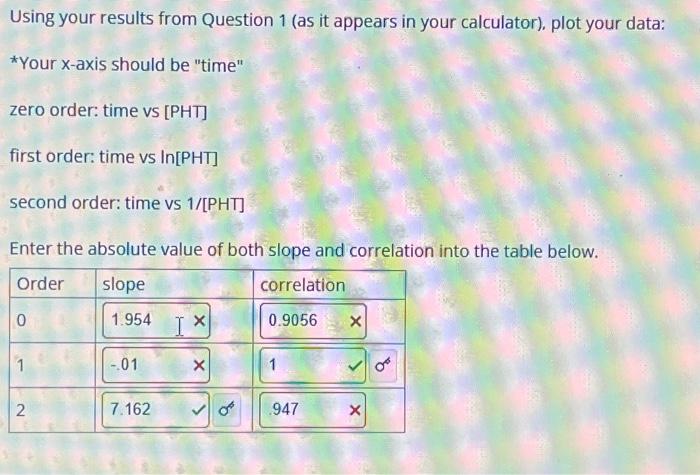 Using your results from Question 1 (as it appears in | Chegg.com