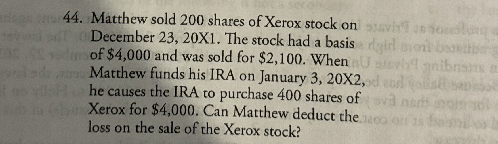 Solved Matthew sold 200 ﻿shares of Xerox stock onDecember | Chegg.com