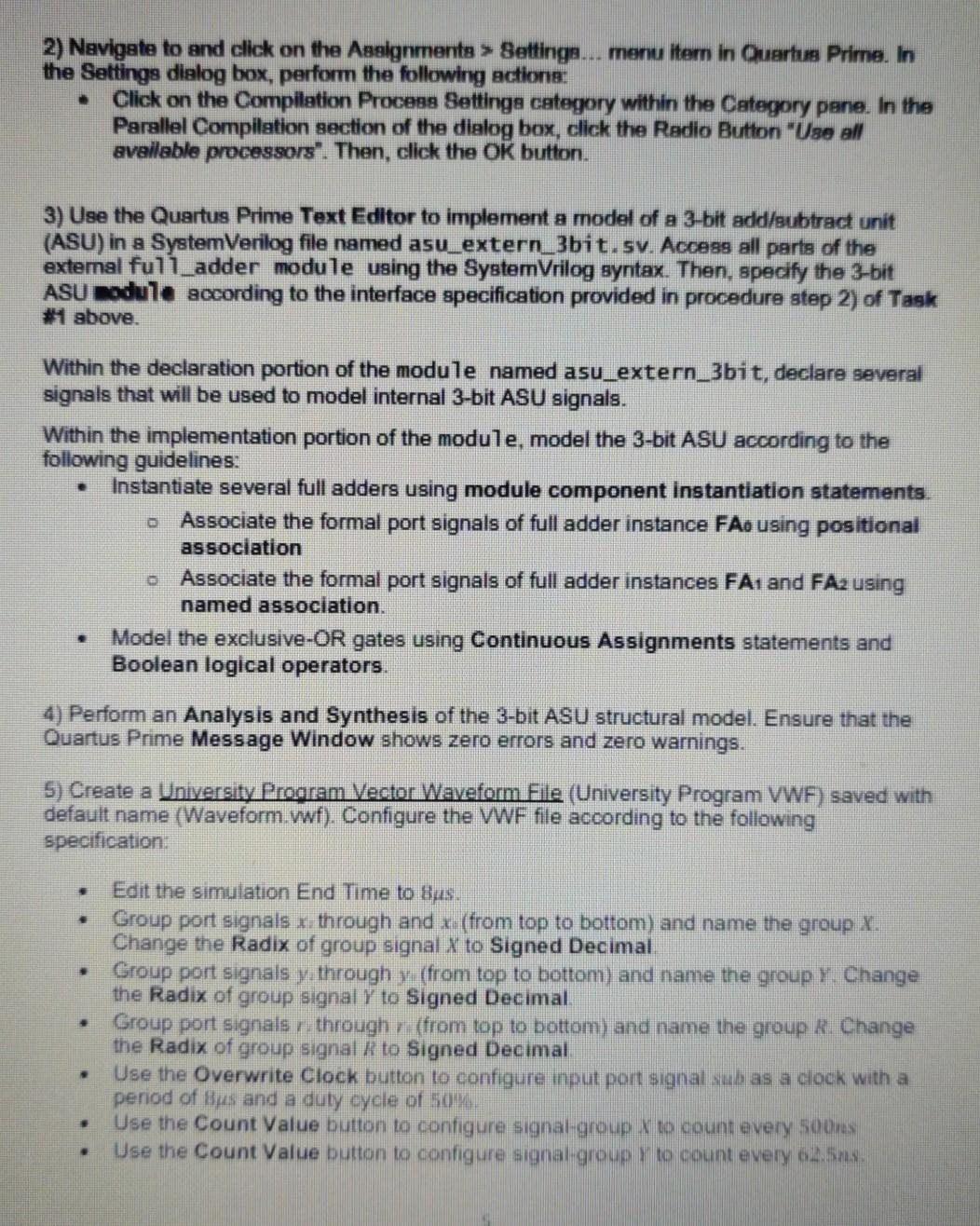 PROBLEM: Modelan N-bit add/subtract unit (ASU) for | Chegg.com