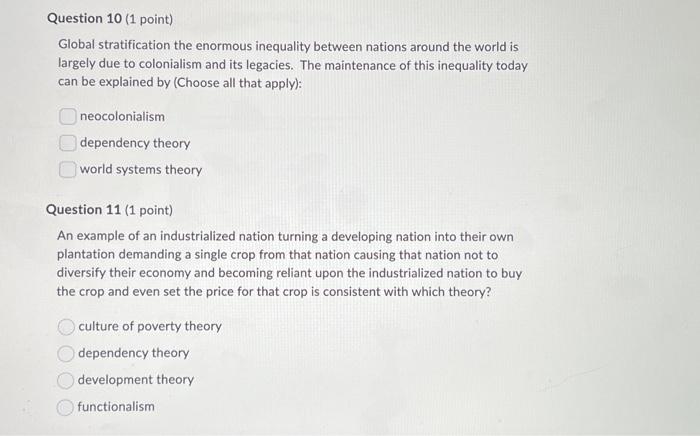 Global stratification the enormous inequality between | Chegg.com