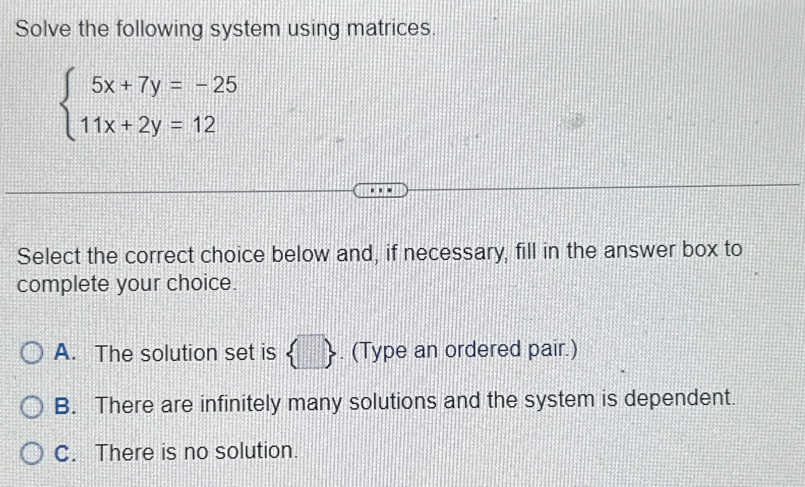 Solve the following system using | Chegg.com