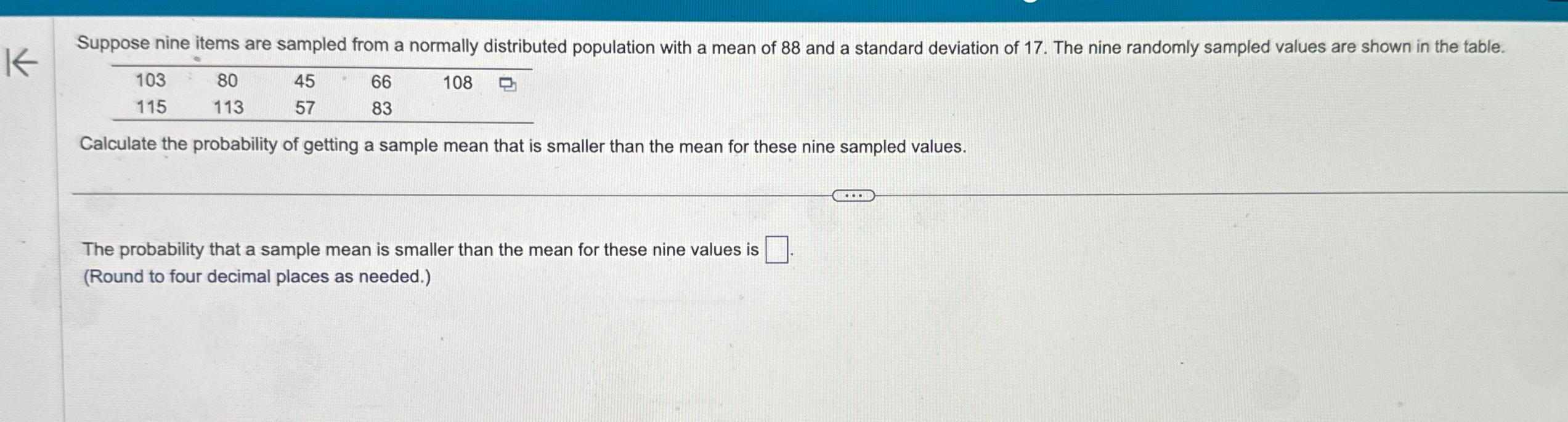 Solved Suppose nine items are sampled from a normally | Chegg.com