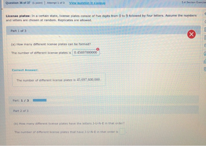 Solved Question 36 of 37 (1 point) Attempt 1 of 3 View | Chegg.com Solved Question 36 of 37 (1 point) Attempt 1 of 3 View | Chegg.com