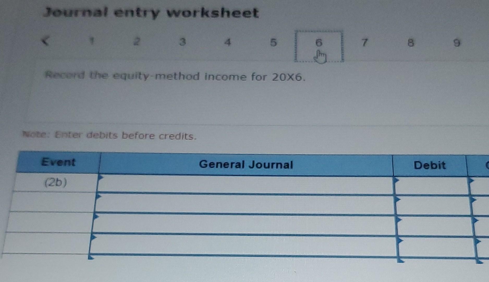 Journal entry worksheet Record the equity-method | Chegg.com