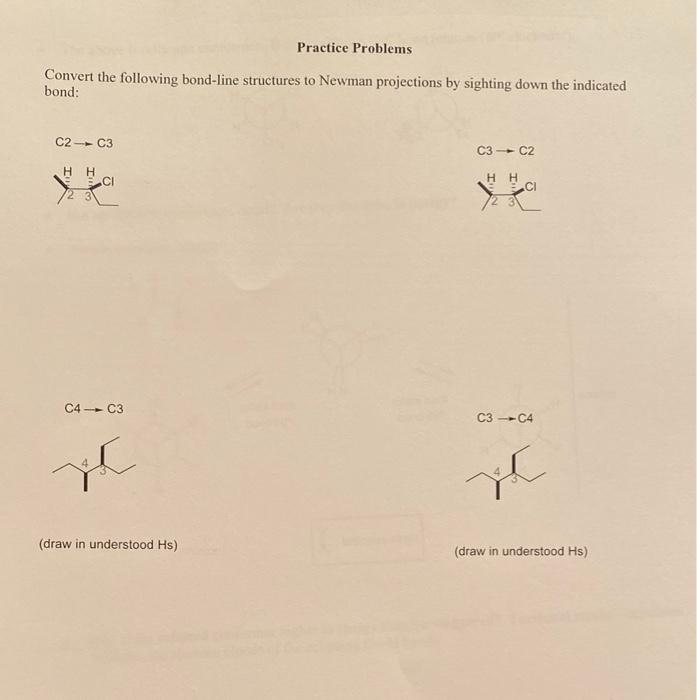 Solved Practice Problems Convert the following bond-line | Chegg.com