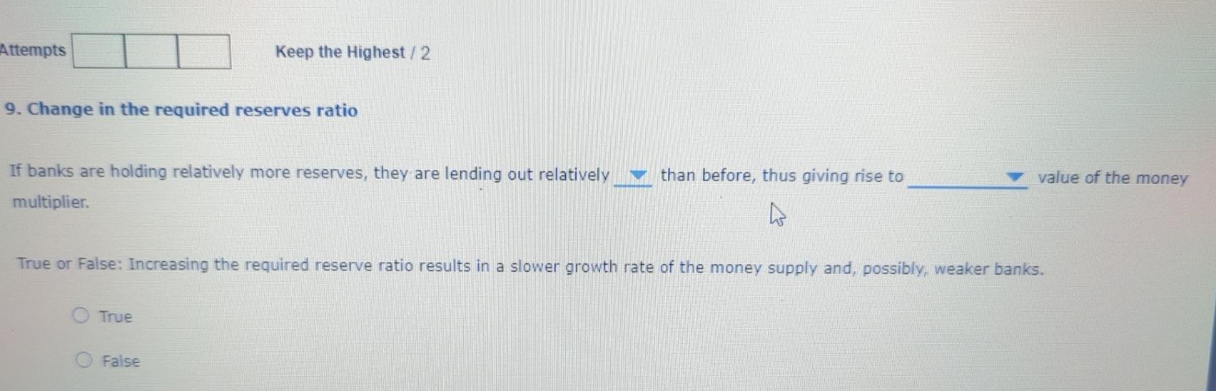Solved AttemptsKeep the Highest / 29. ﻿Change in the | Chegg.com