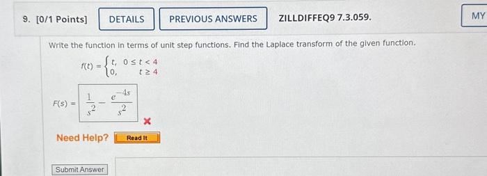Solved Write The Function In Terms Of Unit Step Functions 5732