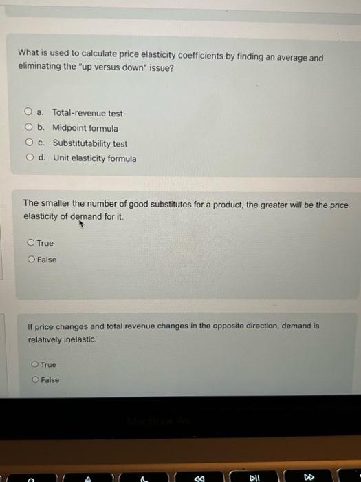 Solved What is used to calculate price elasticity | Chegg.com