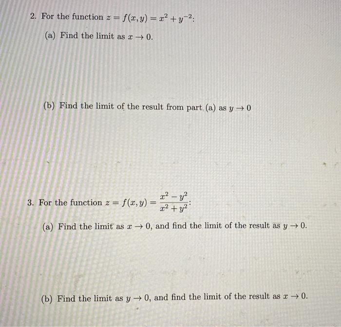 Solved 2. For the function z=f(x,y)=x2+y−2 : (a) Find the | Chegg.com