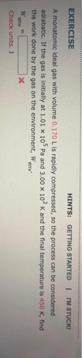 Solved EXERCISE HINTS: GETTING STARTED ! I'M STUCKI A | Chegg.com