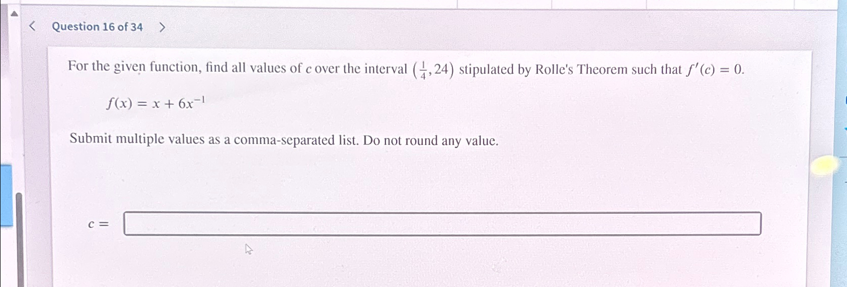 Solved Question 16 ﻿of 34For the given function, find all | Chegg.com