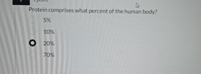 Solved Protein comprises what percent of the human | Chegg.com