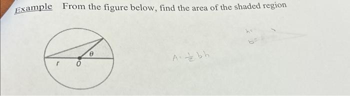 Solved Example From the figure below, find the area of the | Chegg.com