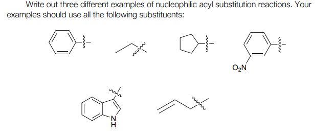 Solved Write out three different examples of nucleophilic | Chegg.com