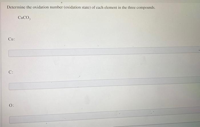 Solved Determine the oxidation number (oxidation state) of | Chegg.com