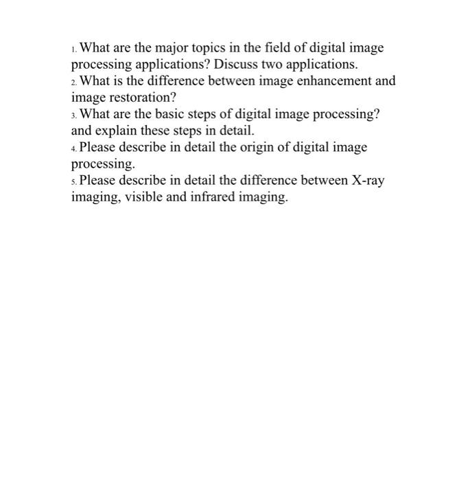 Solved 1. What are the major topics in the field of digital | Chegg.com