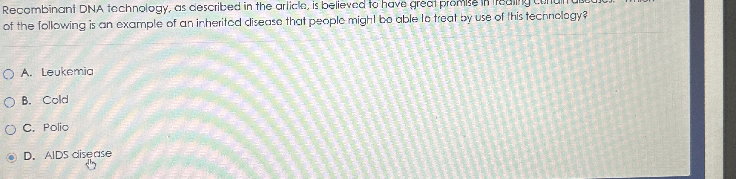 Solved Recombinant DNA technology, as described in the | Chegg.com