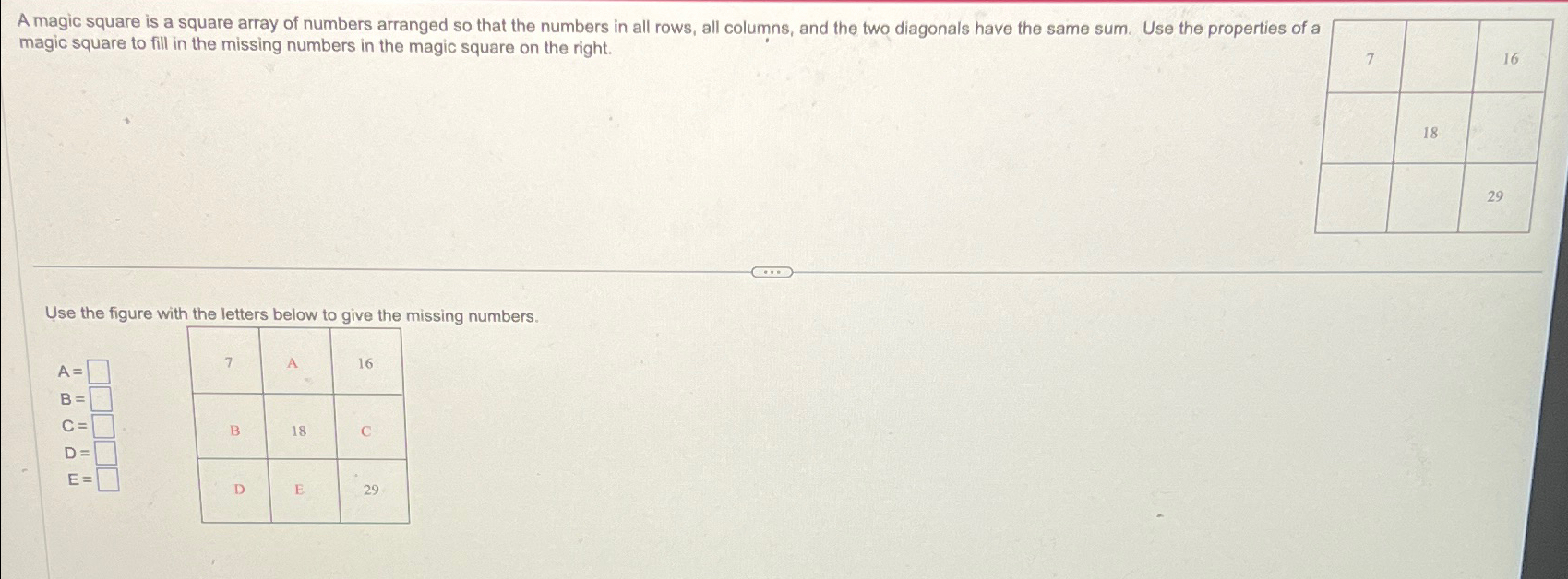 Solved A magic square is a square array of numbers arranged | Chegg.com
