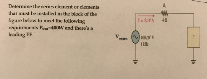 Solved Determine the series element or elements that must be | Chegg.com
