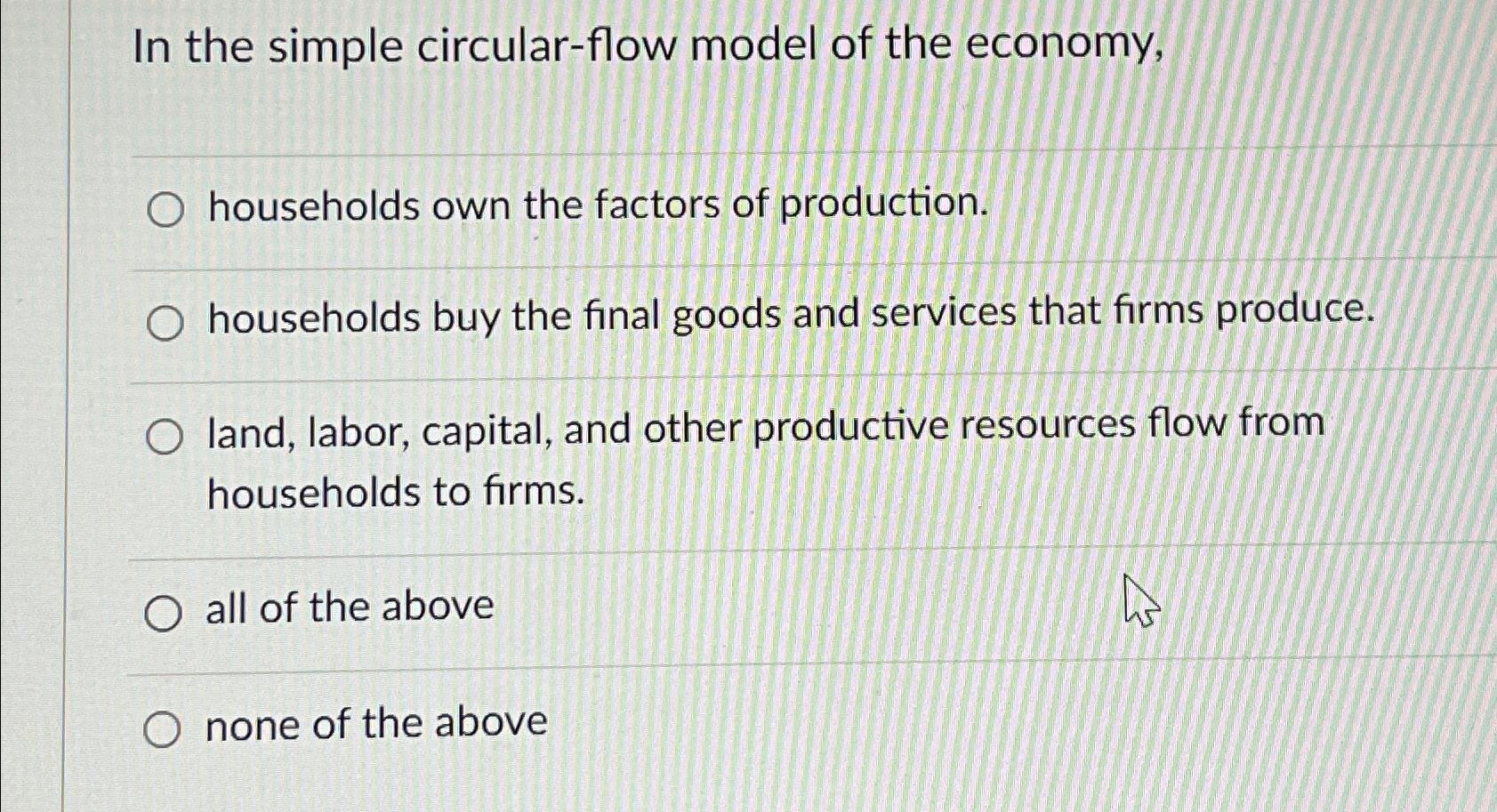 Solved In the simple circular-flow model of the | Chegg.com