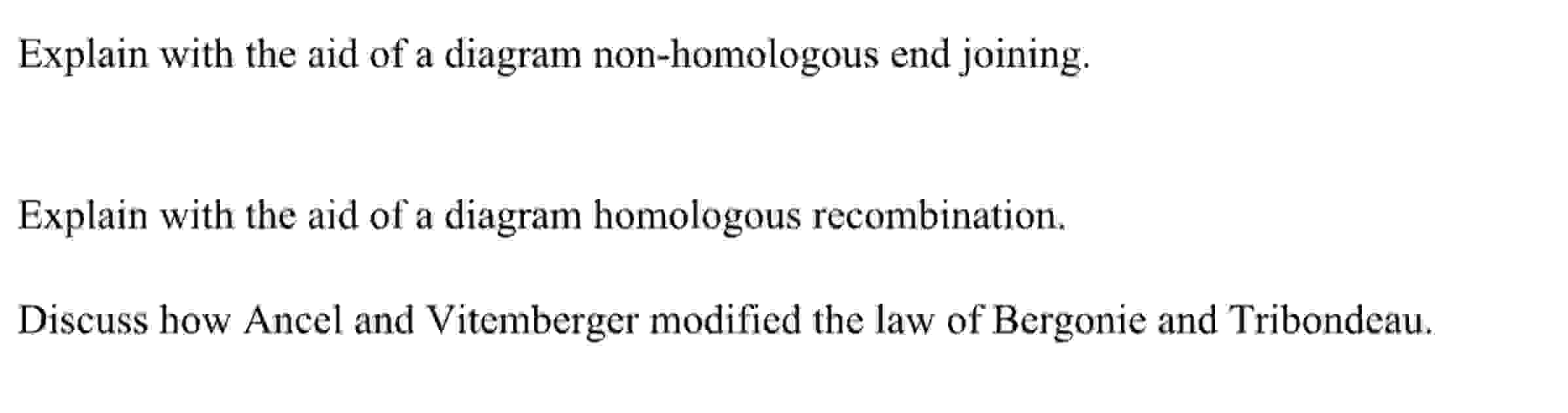 Solved Explain with the aid of a diagram non-homologous end | Chegg.com