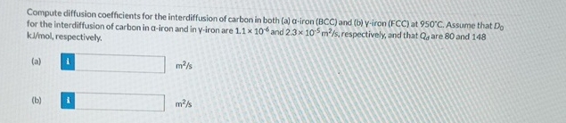 Solved Compute diffusion coefficients for the interdiffusion | Chegg.com