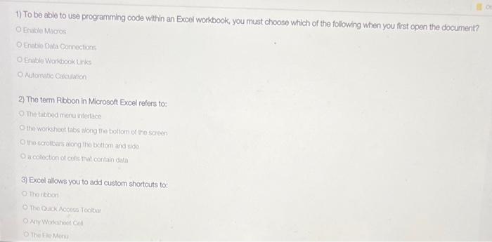 Solved 1 To Be Able To Use Programming Code Within An Excel