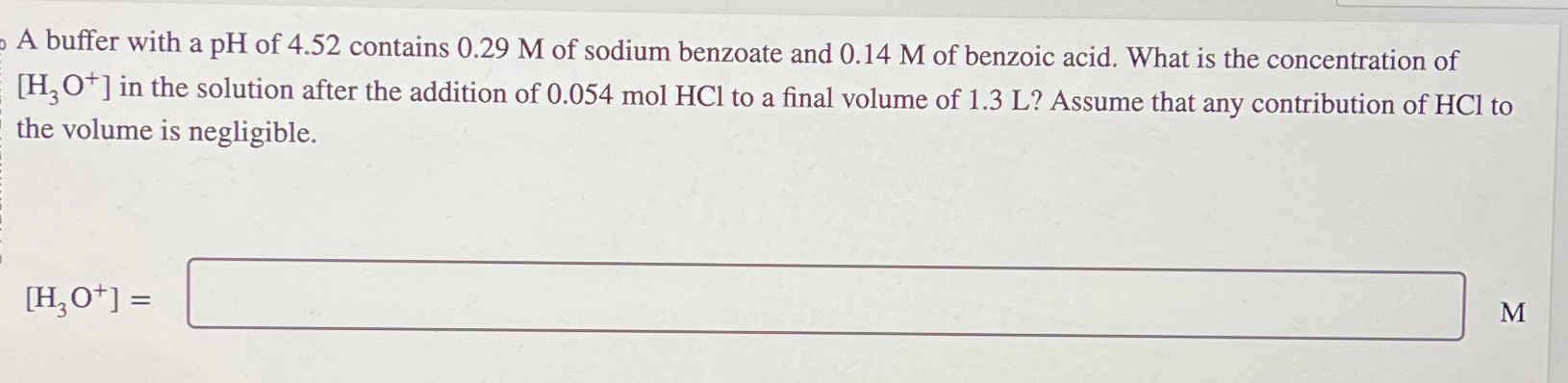 Solved A buffer with a pH of 4.52 ﻿contains 0.29M ﻿of sodium | Chegg.com