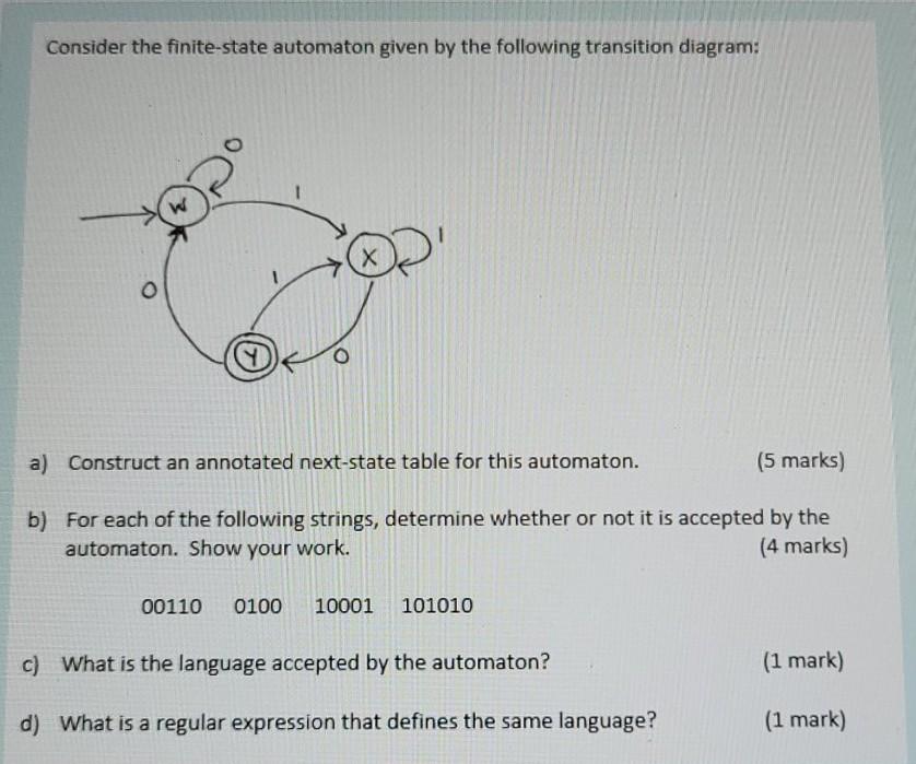 Solved Consider the finite-state automaton given by the | Chegg.com