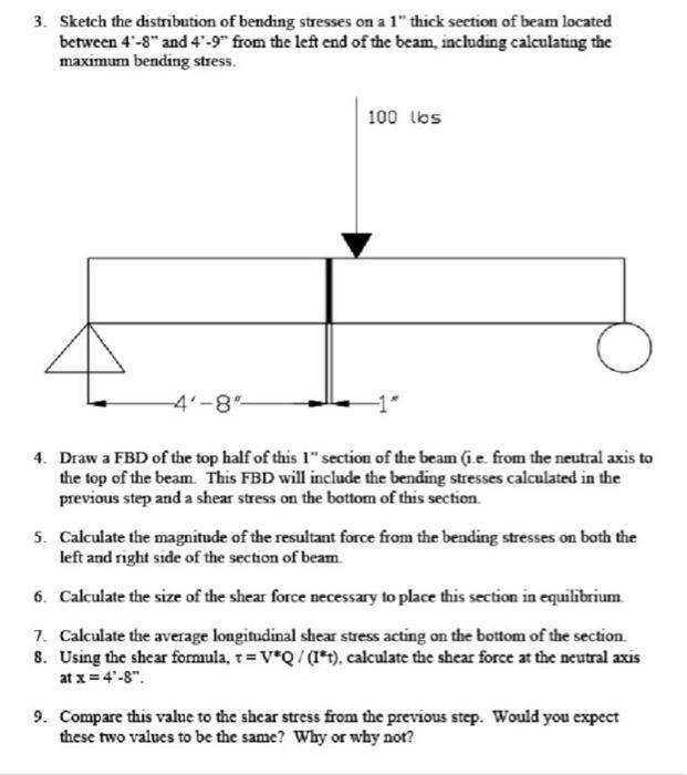 Solved 3. Sketch the distribution of bending stresses on a | Chegg.com