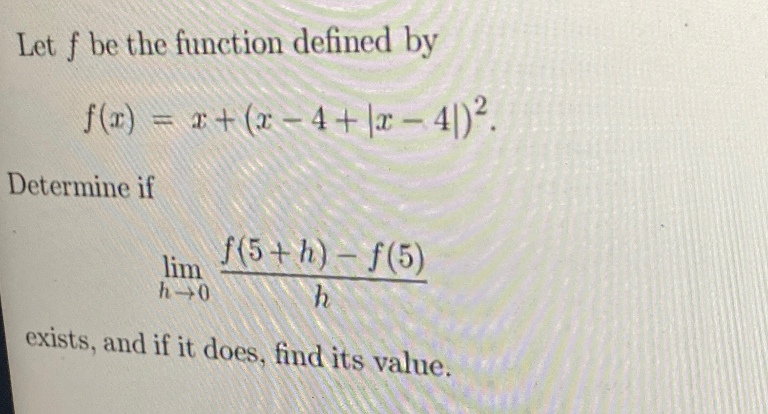 Solved Let f ﻿be the function defined | Chegg.com