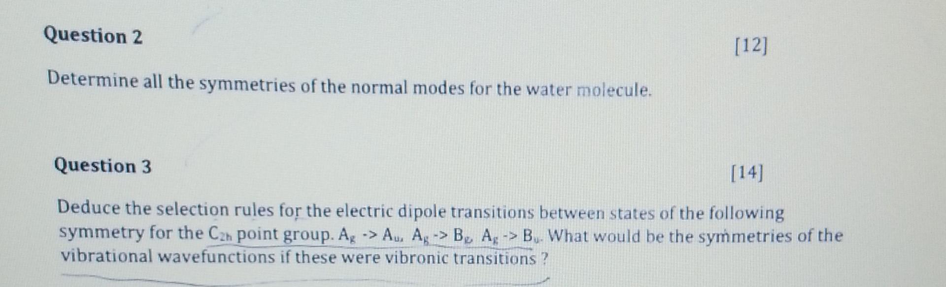 Solved Determine all the symmetries of the normal modes for | Chegg.com