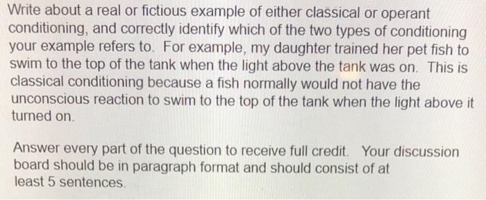 Solved Write about a real or fictious example of either | Chegg.com