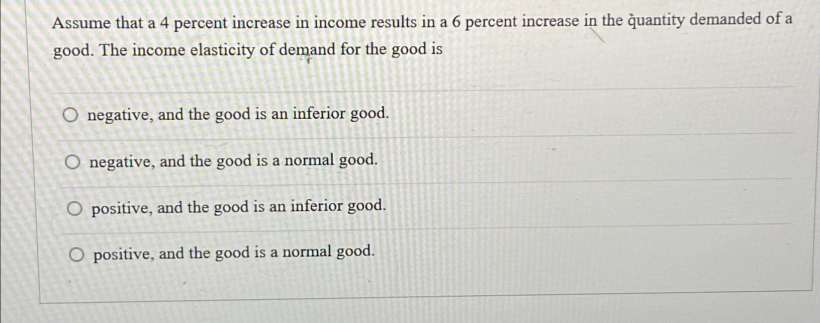 Solved Assume that a 4 ﻿percent increase in income results | Chegg.com