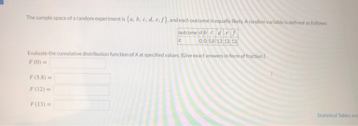 Solved The Sample Space Of A Random Experimentis A B C D 